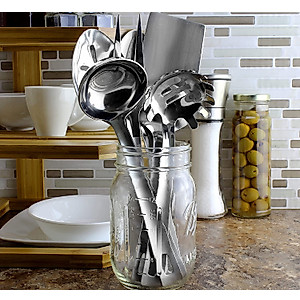 Darware Complete Serving Spoon & Utensil Set (6-Piece Set); Includes Pasta Server, Fork, Spoon, Slotted Spoon, Ladle, & Cake/Casserole Server