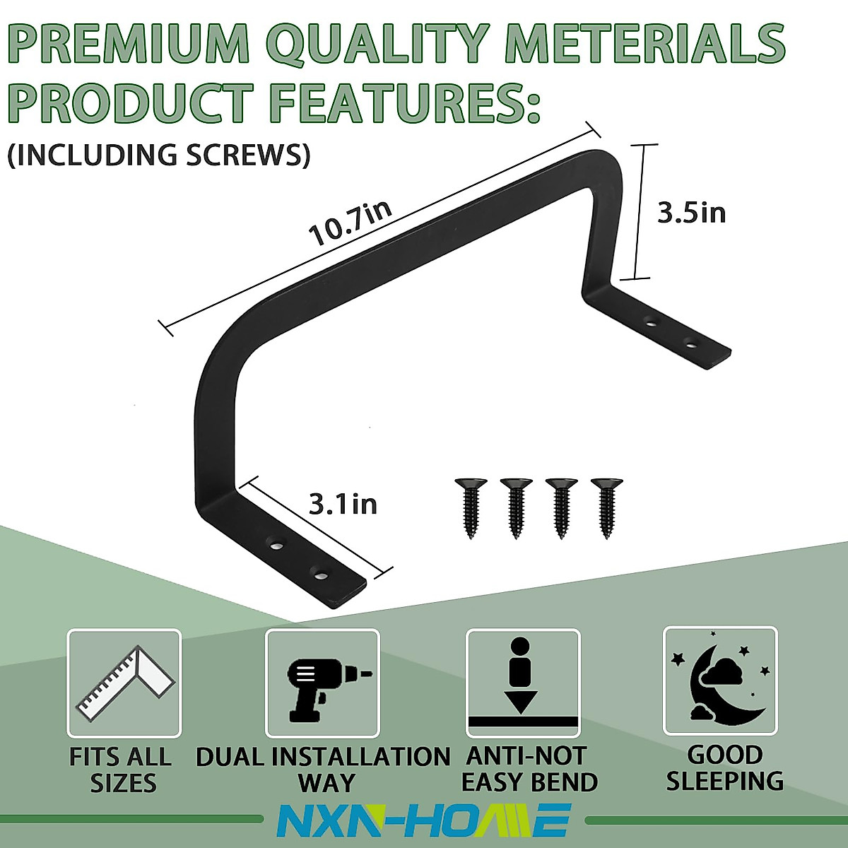 4 Pcs Mattress Slide Stopper, Metal Mattress Retainer Bar for Adjustable Beds, Mattress Holder in Place to Keep Mattress from Sliding, Metal Mattress Stabilizers for Wooden Bed Frame