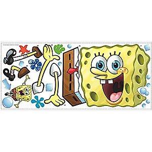 RoomMates RMK1406GM Spongebob Squarepants Peel and Stick Giant Wall Decal , Yellow