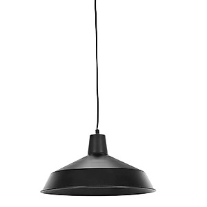 Globe Electric 65151 1-Light Plug-in Pendant, Matte Black, 15ft Black Cord, in-Line On/Off Switch, Kitchen Island, Café, Decorative, Ceiling Hanging Light Fixture, Modern, Vintage, Bulb Not Included