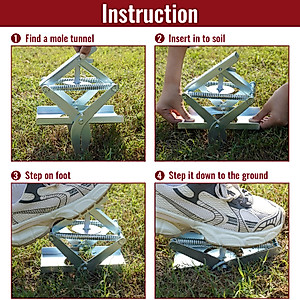 AMVOG Upgrade Mole Scissor Traps, EasySet Mole Traps That Kill, Reusable Gopher Traps for Lawns & Garden,2 Eliminator Traps
