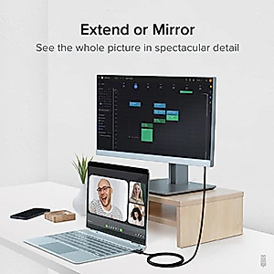 Plugable USB C to DisplayPort Cable 6 feet (1.8m), Up to 4K at 60Hz, USB C DisplayPort Cable - Compatible with Thunderbolt 4 / 3 and USB-C