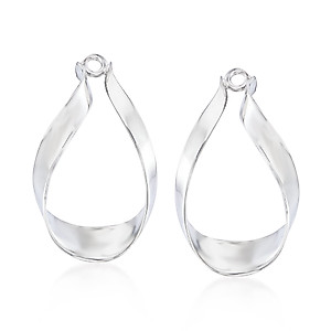 Ross-Simons Sterling Silver Ribbon Drop Earring Jackets