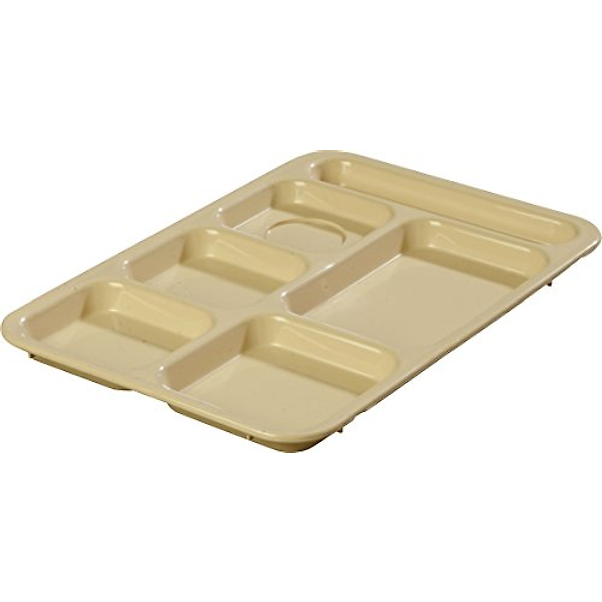 Carlisle FoodService Products / Brands-P614R25 Rectangular Tray w/ (6) Compartments, Polypropylene, Tan , 10" x 14