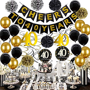 NORTHERN BROTHERS 40th Birthday Decorations Men 40th Birthday Party Decorations Cheers to 40 Years