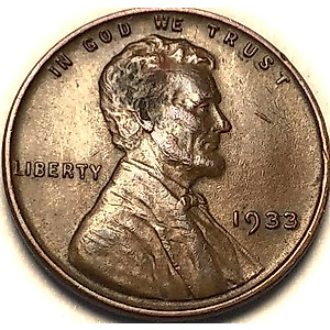 1933 P Lincoln Wheat Cent Penny Seller About Uncirculated