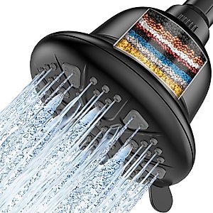 DAKINGS Filtered Shower Head, High Pressure 16-Stage Shower Head Filter for Hard Water Luxury 7 Settings Adjustable Water Softener Shower Head Remove Chlorine and Harmful Substances