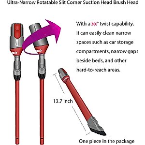 Replacement Attachments for Dyson V15 V12 V11 V10 V7 V8 Absolute Detect Traceless/Soft/Stiff Bristle Extension HoseBrush Crevice Tool