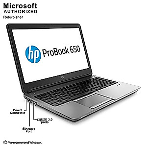 HP Probook 650 G1 15 Inch Business Laptop, Intel Core i5-4210M up to 3.2GHz, 16G DDR3, 256G SSD, DVD, DP, VGA, Windows 10 Pro 64 Bit-Multi-Language Supports English/Spanish/French(Renewed)