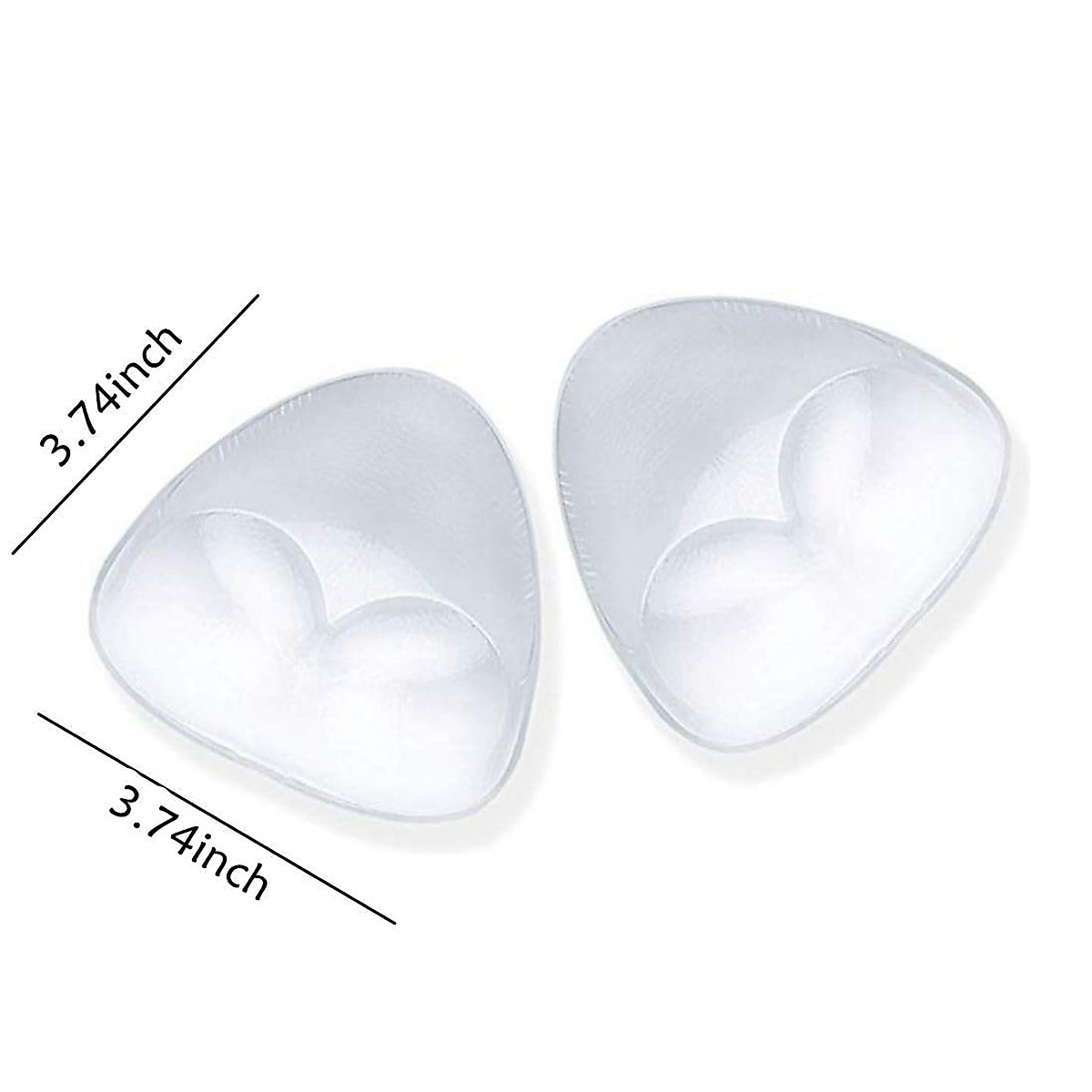 Clear Silicone Bra Inserts - Triangle Gel Breast Inserts Enhancers Waterproof Push Up Pads Bra for Bikini Swimsuit (Clear Small triangle)