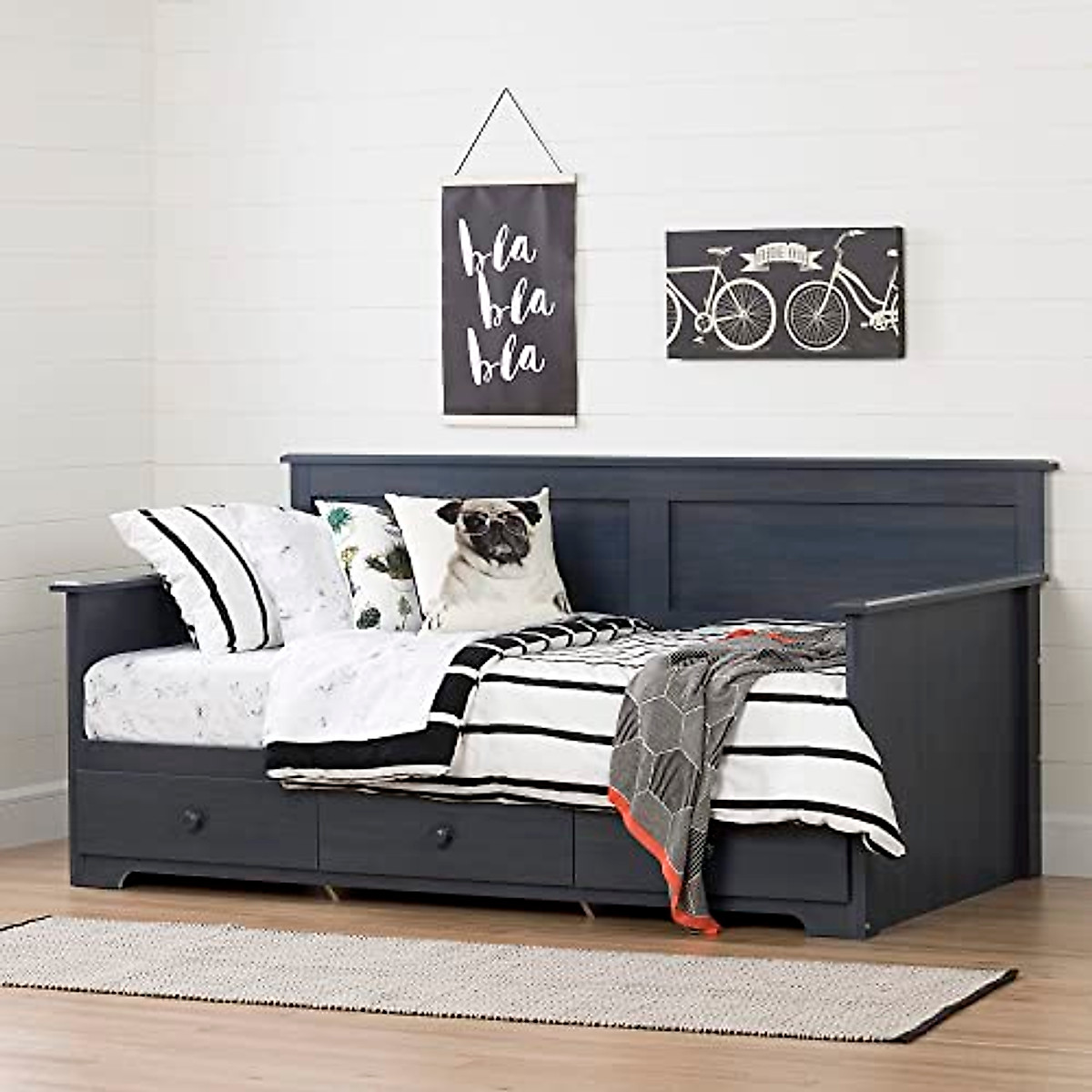 South Shore Daybed with 3 Storage Drawers, Blueberry