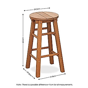 Furinno FG17629 Tioman Outdoor Hardwood Patio Furniture Promo Arch Bar Stool (Set of 2), Natural