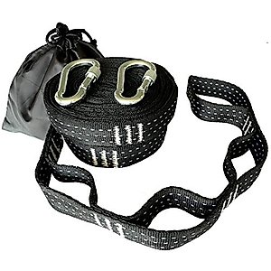 cutequeen 34 Loops 19.6Ft Long Hammock Tree Straps 3000+ LBS Versatile Heavy Duty & 100% Includes Steel carabiners
