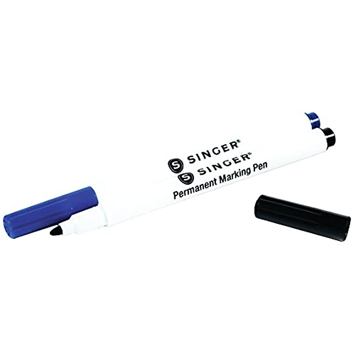 SINGER 04385 Fine Point Permanent Fabric Marking Pen, Black and Blue, 2-Pack