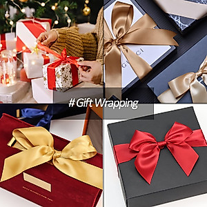 5/8" Wide x 100 Yards Single Face Polyester Satin Ribbon, Satin Ribbon for Crafts, Gift, Hair Bows, Wedding Party Decoration, Bow Making & Other Projects (White)