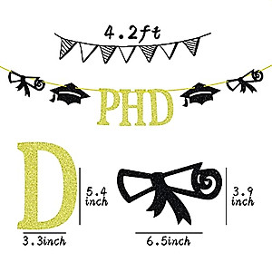 Gold Glitter PHD Banner, You PHDid It/Congratulations PHD/Congrats PHD/Congrats Doctor, Graduations Party Decorations Supplies