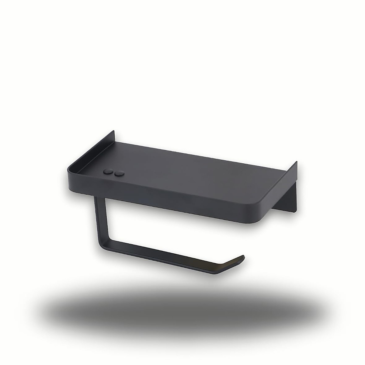 New Self-Adhesive Toilet Paper Holder with Shelf and Storage for Phone, Wet Wipes, etc. Matte Black Stainless Steel Toilet Paper Wall Mount, Wet Wipes Holder, Toilet Paper Roll Holder for Bathroom