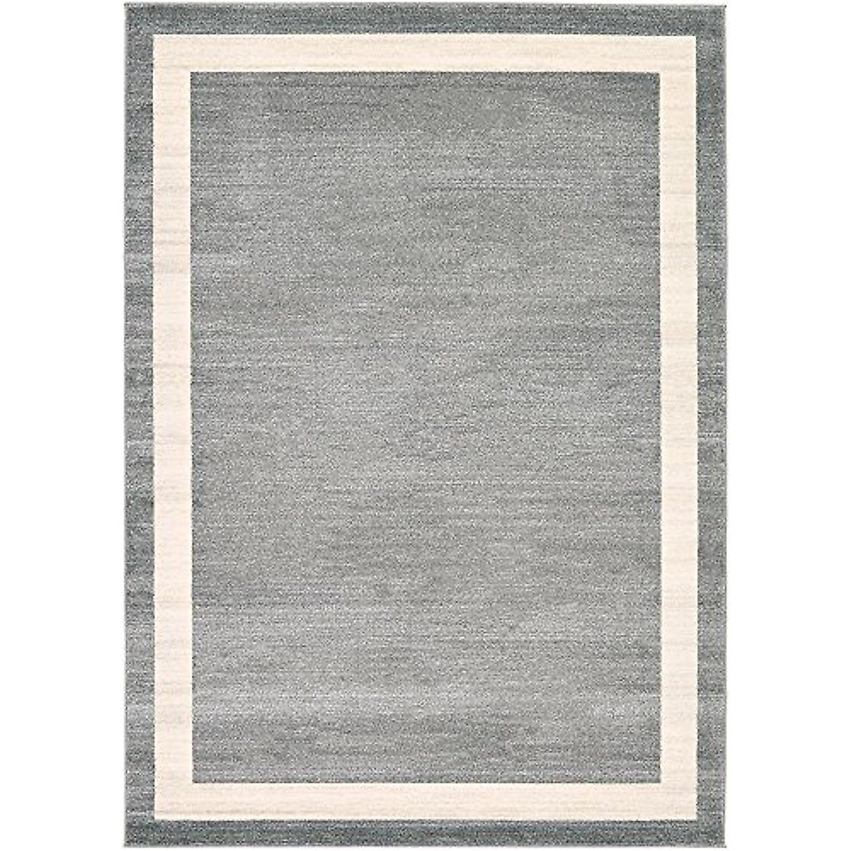 Unique Loom Del Mar Collection Area Rug-Transitional Inspired with Modern Contemporary Design, Rectangular 7' 0" x 10' 0", Gray/Ivory