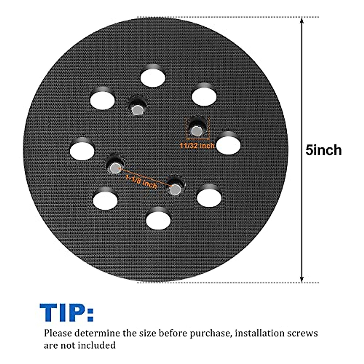 5" Orbital Sander Backing Pad, Sander Pad Replacement for Craftsman Random Orbit Sanders 315116070,315112180