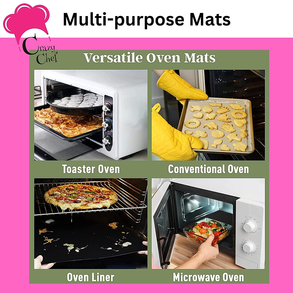 Crazy Chef Cake and Cupcake Carrier With Handle - Pie Carrier Deviled Egg Tray and Collapsible cupcake holder-Cookie Holiday Party Platter With Two Free Non Stick Baking Sheets