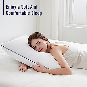 Piwaal Bed Pillows for Sleeping 2 Pack, King Size Pillows Set of 2,Down Alternative Filling, Pillow for Back, Stomach or Side Sleepers Black