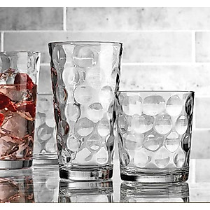 Home Essentials & Beyond Glassware Drinking Glasses Set Of 8 4 Highball (17 oz.) Kitchen Glasses | 4 (13 oz.) Rocks Glass Cups for Water, Juice and Cocktails.
