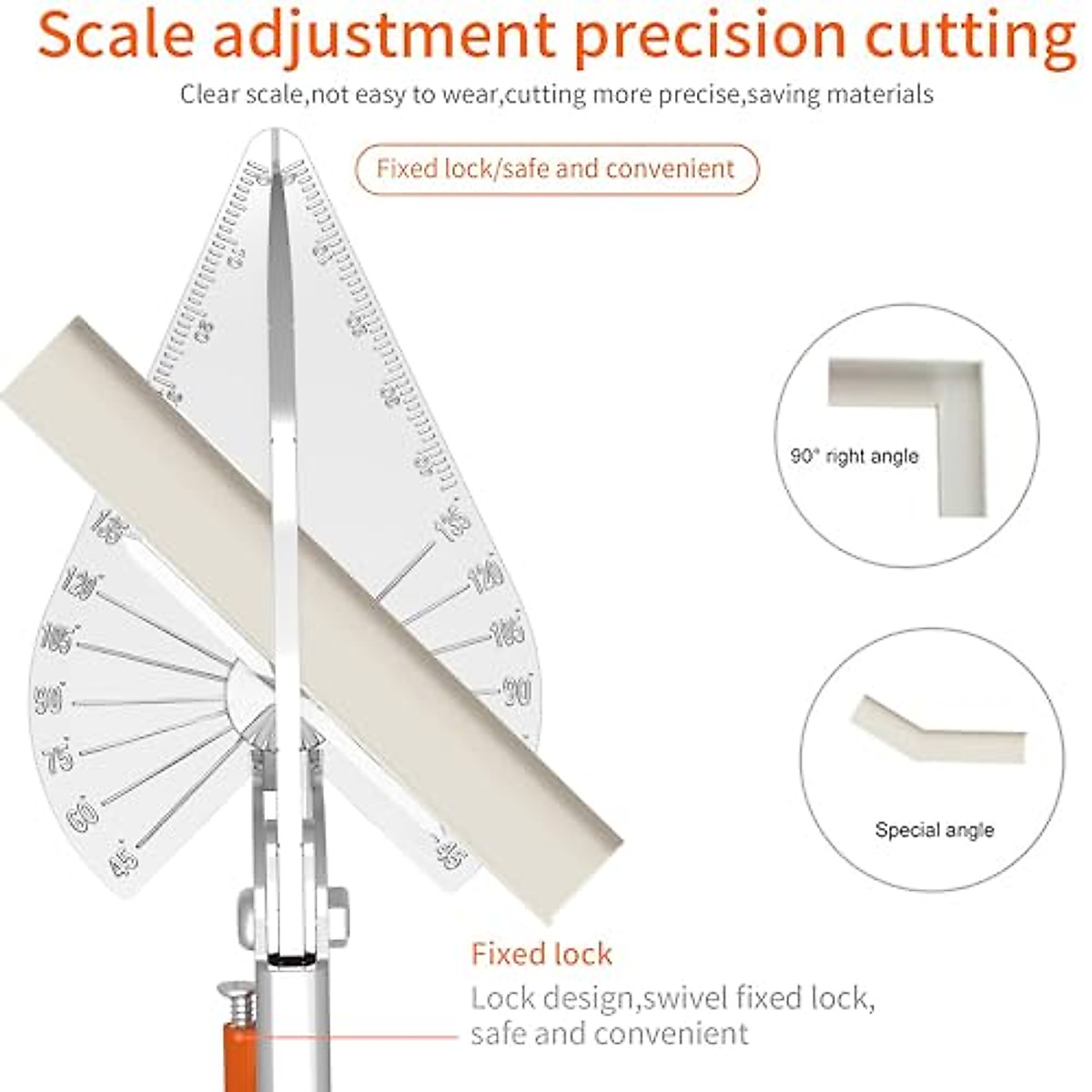 GARTOL Large Miter Shear Cutter, Multifunctional Multi Angle Trunking Shear, Angle Shears Scissors For Vinyl Wood Molding Trim, Angle Cutter Adjustable at 45 to 135 Degree with Replacement Blades
