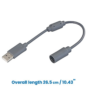 OSTENT USB Breakaway Extension Cable Adapter for Microsoft Xbox 360 Wired Controller