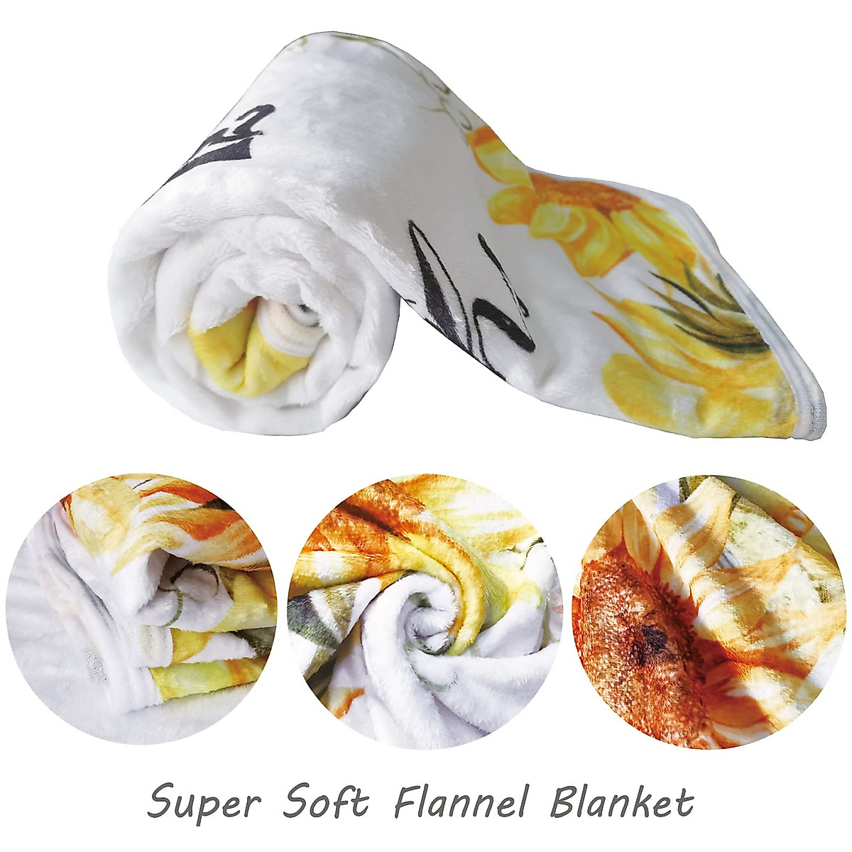 Yoothy Sunflower Baby Monthly Milestone Blanket Girl, Floral Newborns Month Blanket Gift for Baby Shower, Soft Plush Photo Prop Blanket, Wreath &Headband Included, 45''x40''