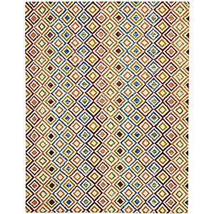 Nourison Vivid Tribal Ivory 4' x 6' Area -Rug, Easy -Cleaning, Non Shedding, Bed Room, Living Room, Dining Room, Kitchen (4x6)