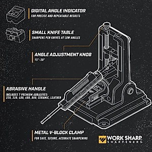 Work Sharp Professional Precision Adjust Knife Sharpener Tool, complete angle adjustable knife sharpening system