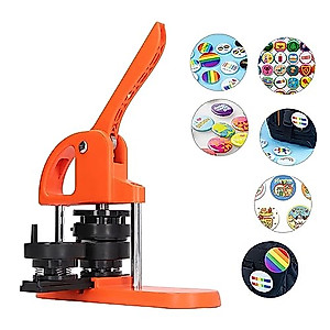 Button Maker Machine, Multiple Sizes 1+1.25+2.25 Inch DIY Pins Badge Button Pressing Machine, Badge Punch Press with 100pcs Button Parts, Circle Cutter, Magic Book (32mm)