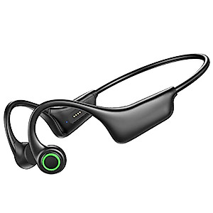 Bone Conduction Headphones, Open Ear Bone Conduction Headphones with Mic, Bluetooth Headphones 5.0 with Smart Breathing Light for Sports Running Fitness