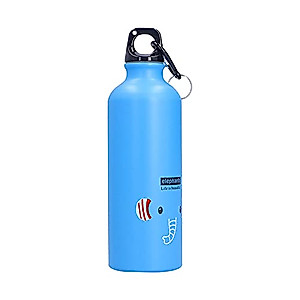 MOTUZP Travel Water Bottle 500ml Water Bottle with Hanging Buckle Aluminum Cartoon Mug Insulated Water Bottle Sport Water Bottle Cafe Supplies Portable Water Bottle (blue elephant)