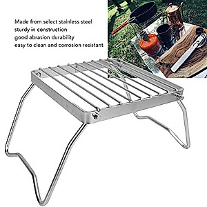 Portable Camping Grill Grate,Campfire Grill, Folding Campfire Grill Stainless Steel Collapsible Camping Stove Grate Rack Net for Barbecue Picnic Camping Backpacking