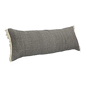 LR Home Charcoal Gray Solid Fringed Throw Pillow, 1 Count (Pack of 1)