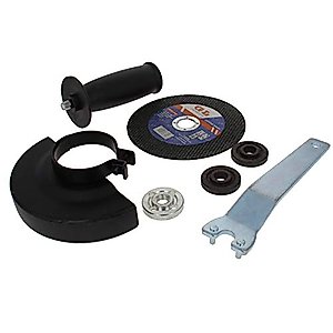 Utoolmart Angler Grinder Parts Black Metal Guard Protector Cover Thick Angle Wrench Grinder Flange Lock Nut Angle Grinder Handle Sanding Disc Set for Electric Angle Grinder