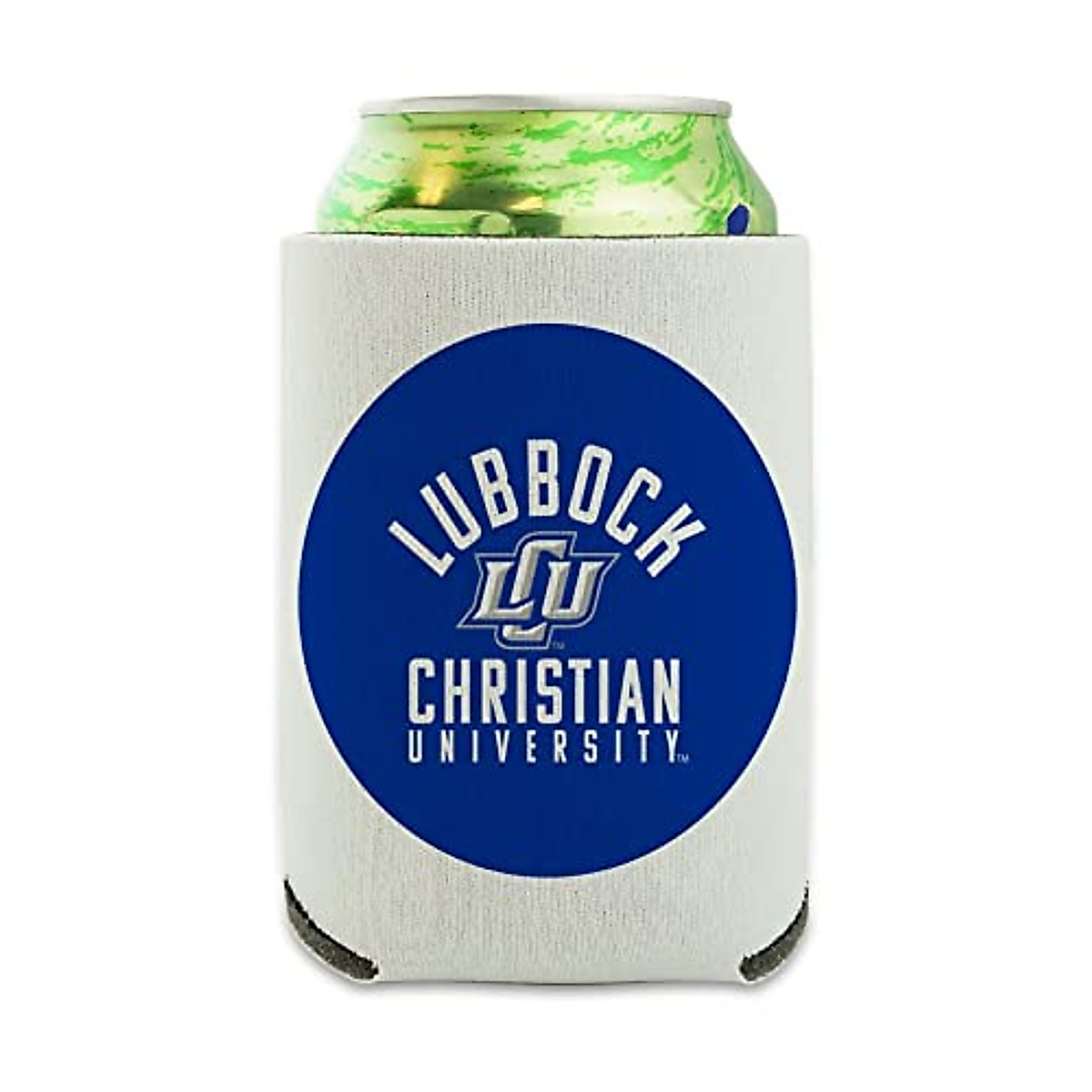 Lubbock Christian University Chaparrals Logo Can Cooler - Drink Sleeve Hugger Collapsible Insulator - Beverage Insulated Holder