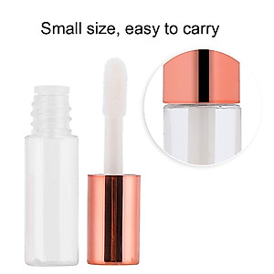 YIPINER Case of 90 packs, Empty Plastic Clear Lip Gloss Tubes Lip Balm Bottle Container Rose Gold Transparent 1.2ML Makeup Tool for Women (90 pcs, Rose Gold)