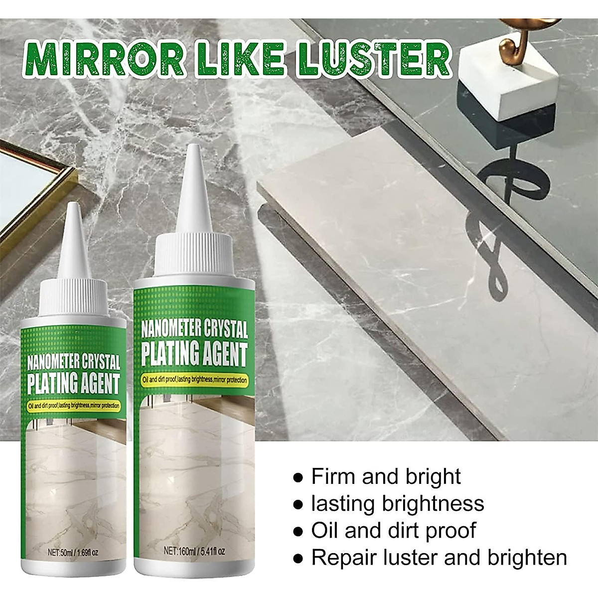 2 Pack Marble Nano Crystal-Plating Agent, Stone Crystal Plating Agent, Nano Crystal Plating Agent for Kitchen, Plastic Crystal Plating Agent