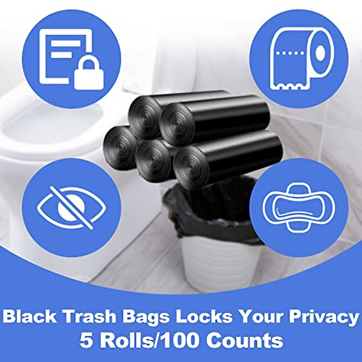 4 Gallon Trash Bags 100 Counts Handle Garbage Bags Trash Can liners Bathroom, Bedroom, Office, Car, Home Waste Bin Plastic Trash Can Liners