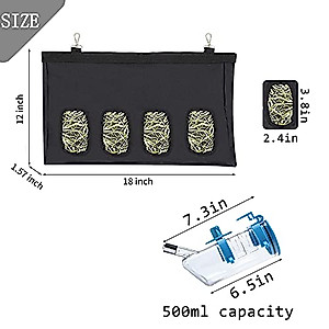 Rabbit Hay Feeder Bag Guinea Pig Hanging Feeder Sack Small Animal Hay Feeder Storage Bag with Holes for Rabbit Guinea Pig Chinchilla Hamsters Small Pets 2 Pcs