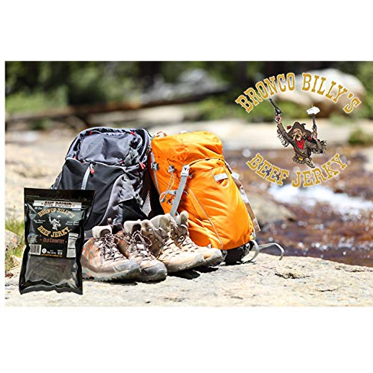 Bronco Billy's Beef Jerky Hickory Smoked Old Country One Pound Resealable Bag