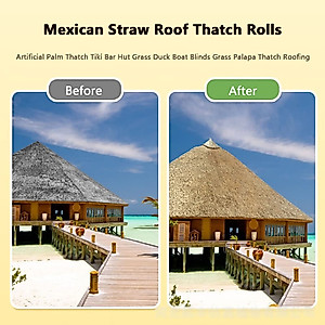 Mexican Straw Roof Thatch, Synthetic Thatch Roofing , Artificial Palm Thatch Rolls Duck Blind Grass Thatch Roofing for Tiki Bar Decorations, Palm Palapa Straw Thatch Roof for Fence Party ( Size : 39.4