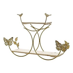 DOITOOL Floating Shelves Wall Mounted Wall Shelf Metal Storage Rack Holders Butterfly Style for Home Living Room Bedroom Decoration