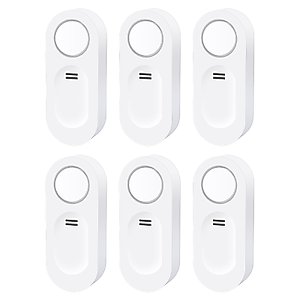 Water Leak Detectors 6 Pack, 120dB Water Alarm Sensor, Flood Detector, Sensitive Leak and Drip Alert Alarms, for Home, Kitchen, Bathroom, Basement (Battery Included)