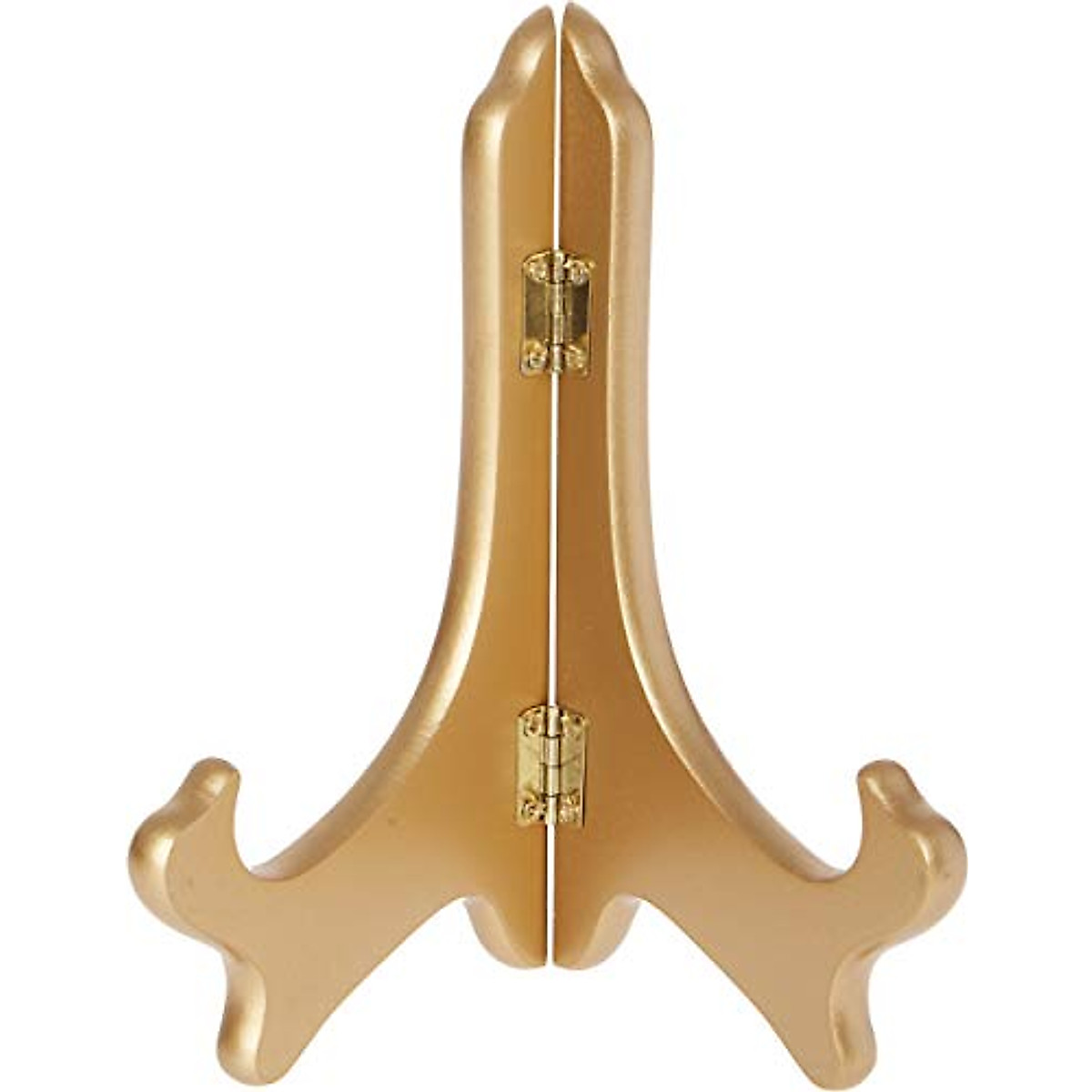 Bard's Hinged Gold-toned MDF Wood Plate Stand, 7" H x 6" W x 4.25" D (For 7" - 8.5" Plates)