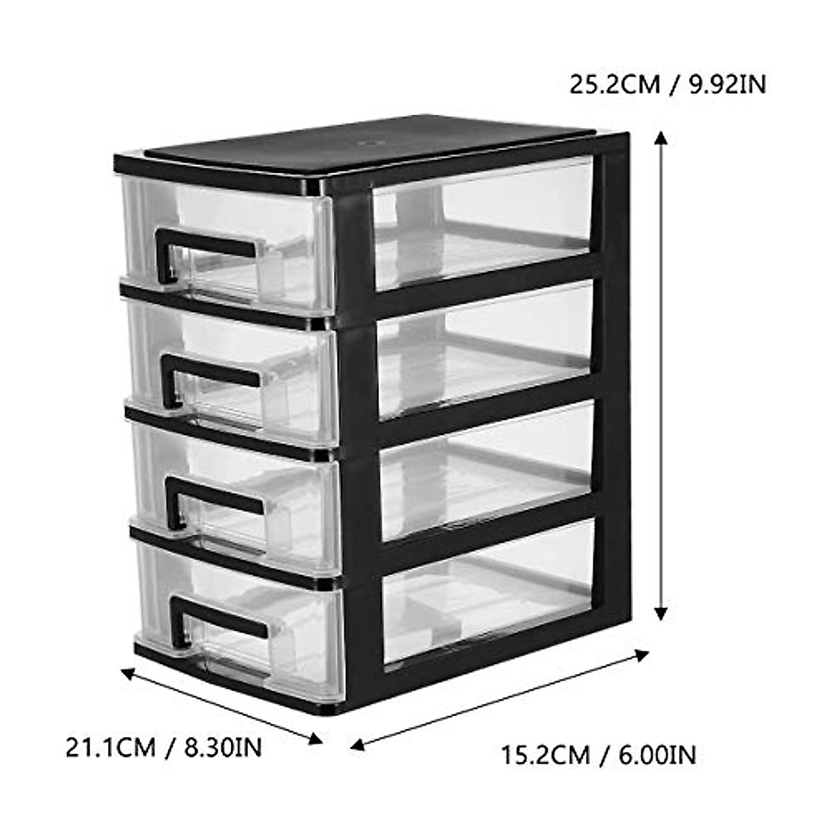 Plastic Drawer Type Closet Four- layer Storage Cabinet Pull Out Bin Organizer Drawer, Dresser Organizer Home Dresser Portable Storage Cabinet for Desk, Shelf, Cupboard, or Cabinet Organization
