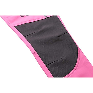 DAFENGEA Women's Snow Ski Pants Fleece Hiking Waterproof Windproof Softshell Outdoor Snowboard Pants,CFK1682W-Pink-S