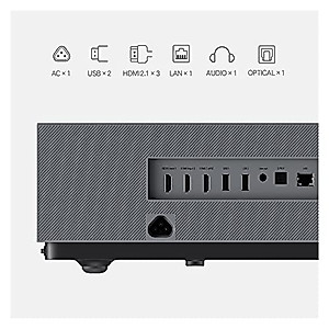 4K Ultra HD Projector Global Version 2800 ANSI Lumen TV WiFi 6.0 for Home Theater Projector (Color : T1)